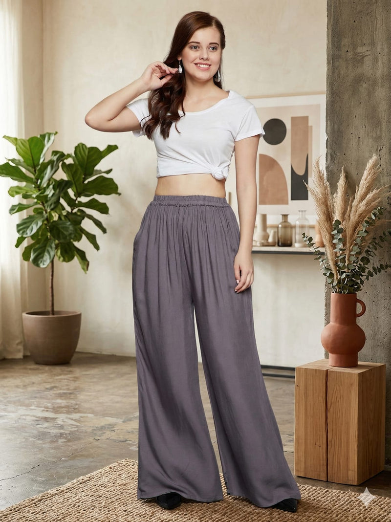Premium Plain Rayon Palazzo for Women – Perfect Fit & Comfort – The ...